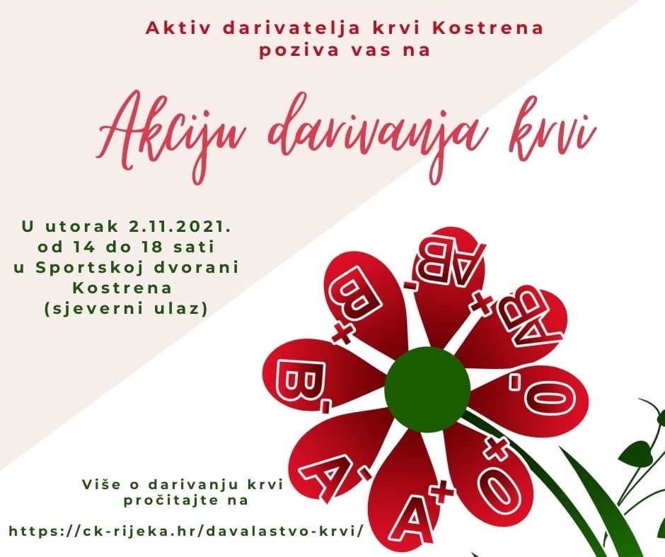 Akcija darivanja krvi u Sportskoj dvorani Kostrena - Naša Kostrena